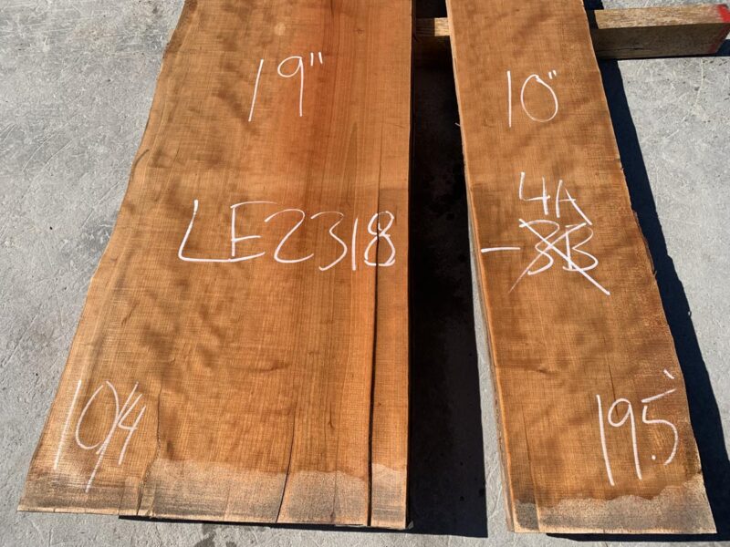 Curly Cherry Slab LE2318-4A 10/4 19.5' Irion Lumber Company